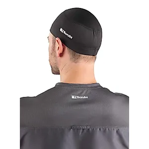 TiScrubs Men's Surgical Skull Hat Scrub Cap (2XL/3XL, Black)