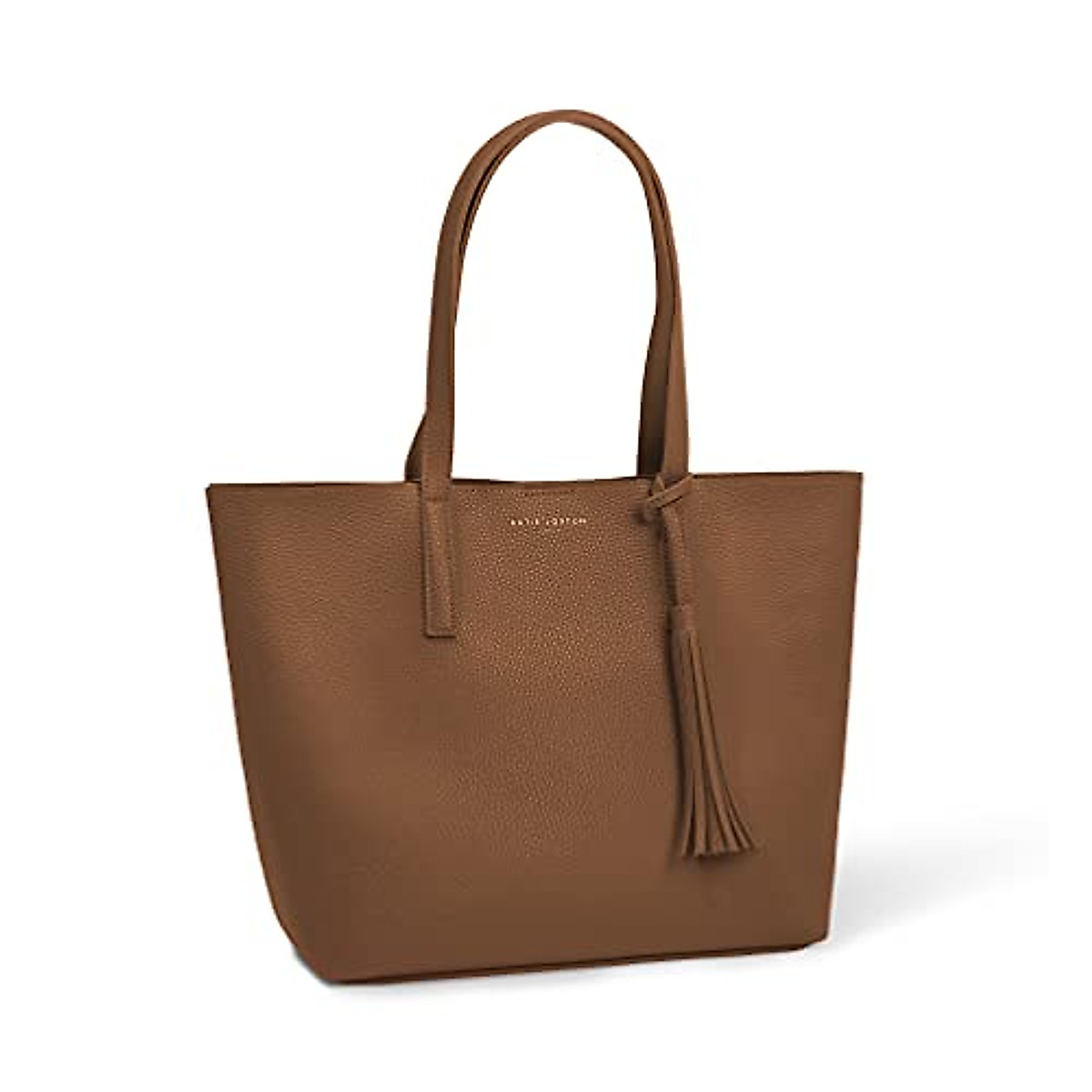 KATIE LOXTON Tavi Tassel Womens Large Vegan Leather Shoulder Tote Handbag Cognac