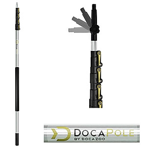 DocaPole 30 Foot Camera Pole – 7-30 ft Extension Pole + Camera Adapter for GoPro, Camera or Video Camera | Provides up to 36 Feet of Reach | Painters Pole Camera Adapter…