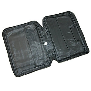 CTM® Leather Bible Cover Case with Zippered Pockets and Handle, Black