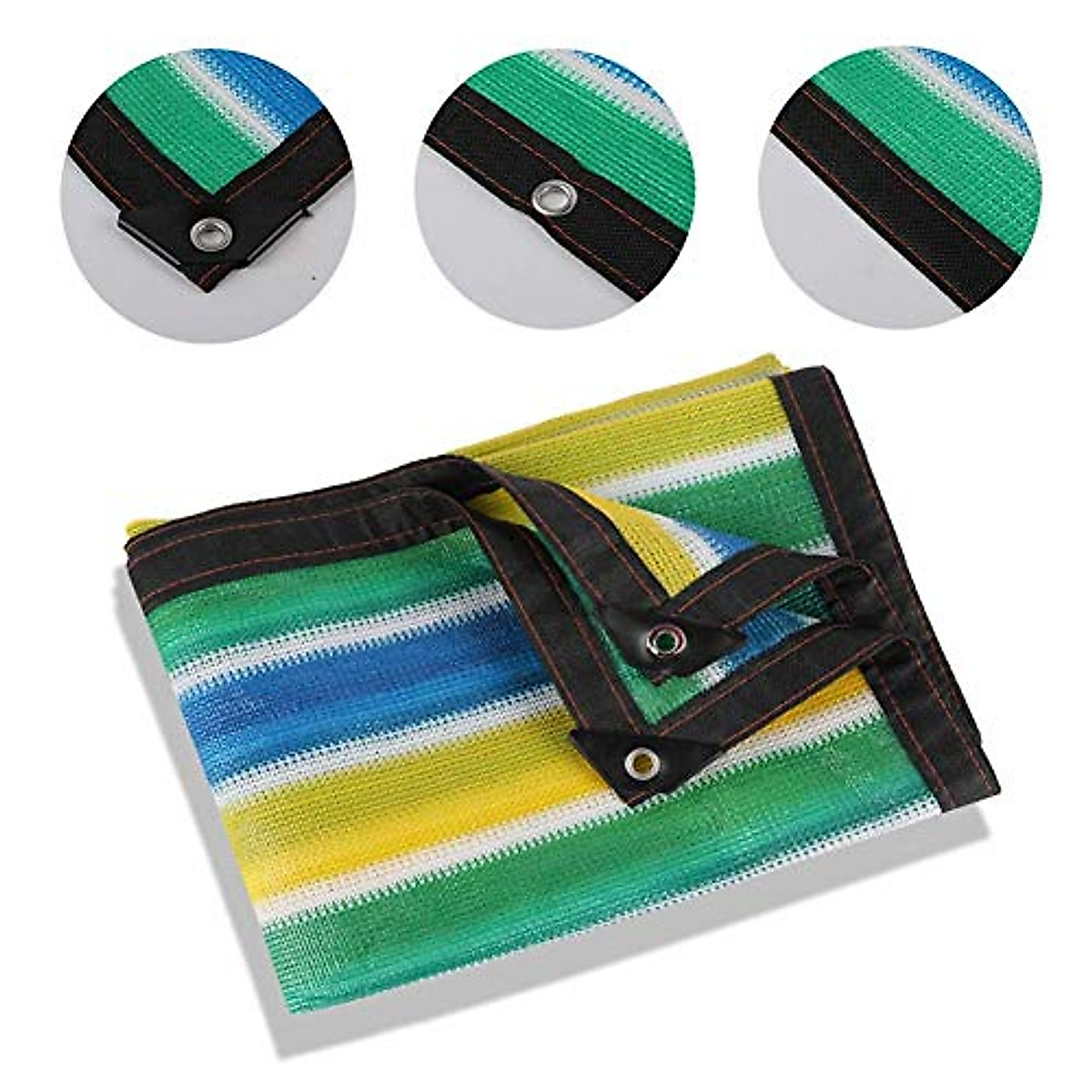 ALBN Shade Cloth Shading Net 80% Shading Rate Patio Sunscreen Anti-UV Metal Hole Antirust Plant Shadow, 23 Sizes (Color : Multi-Colored, Size : 5x8m)