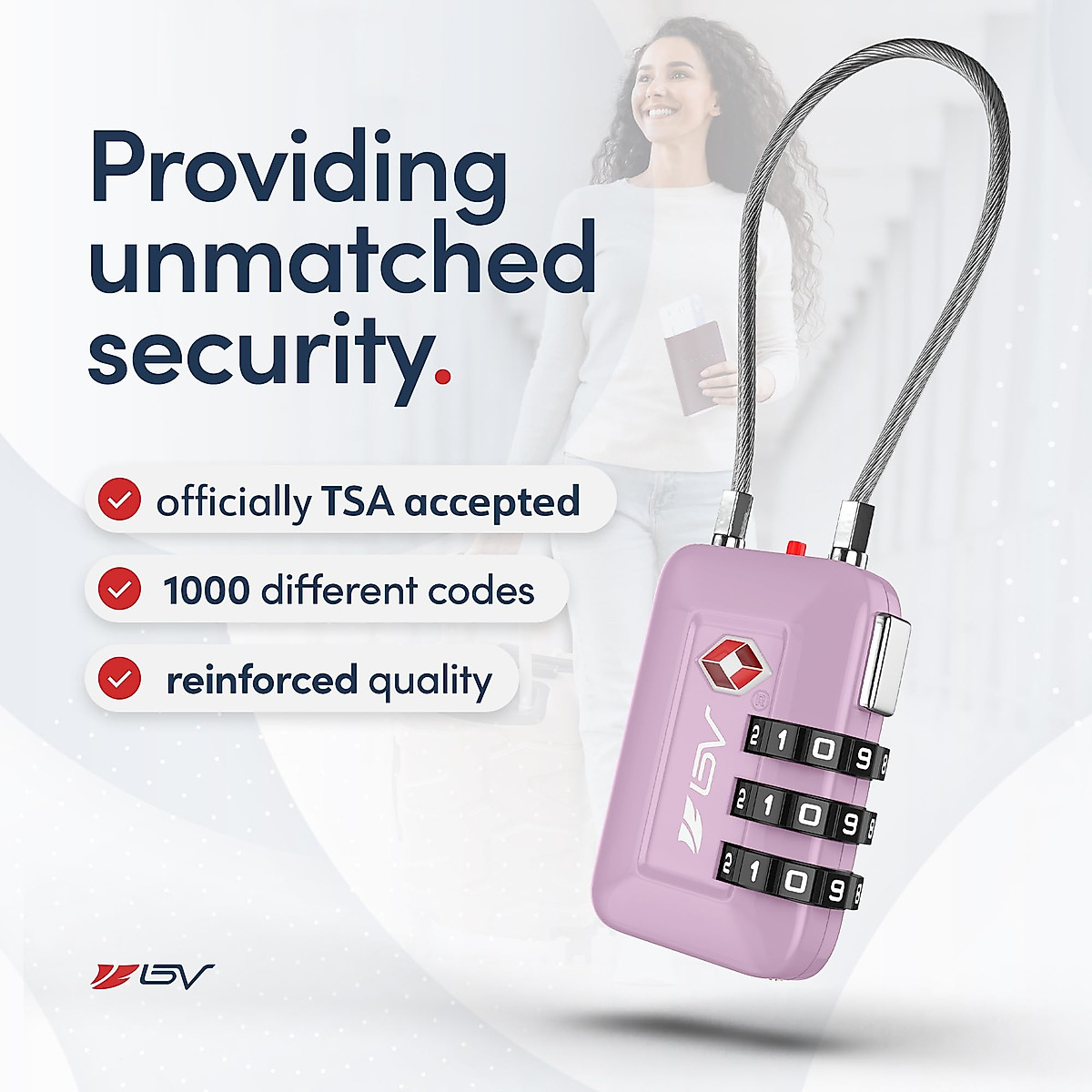 TSA Accepted Luggage Travel Lock, Set-Your-Own Combination Lock for School Gym Locker, Luggage Suitcase Baggage Locks, Filing Cabinets, Toolbox, Case (Purple, 2 Pack)