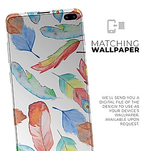 DesignSkinz Vibrant Colorful Brushed Feathers Protective Vinyl Decal Wrap Skin Cover Compatible with The Samsung Galaxy S20 (Screen Trim & Back Glass Skin)