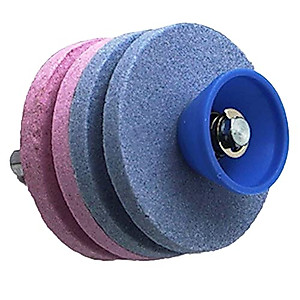 4 Layers Lawn Mower Blade Sharpener for Drill, Lawn Mower Sharpener Rotary Grinding Garden Faster Tool Hand Drill Attachment, Lawn Mower Sharpener Grinder Wheel Stone for Most Power Drill Hand Drill