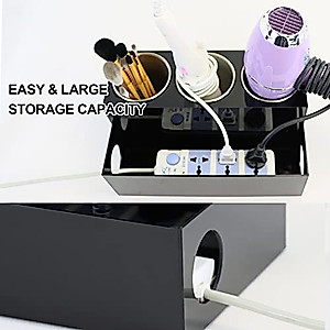 PITBVO Hair Tool Organizer, Blow Dryer Holder, Acrylic Bathroom Supplies Countertop and Vanity Caddy Storage for Accessories, Makeup, Toiletries, Hair Dryer Holder Hair Product Organizers