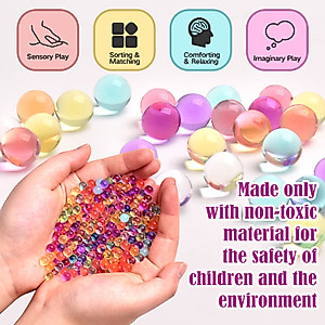 Water Ball Beads Refill Ammo Gel Splater Ball Blaster Bullets for Gel Blasters Non-Toxic Eco Friendly Water Gel Beads for Gel Home Decor(7-8 mm,10 Pack,100000pcs), 14 years +