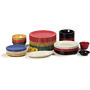 Carlisle FoodService Products Dallas Ware Reusable Plastic Bowl Fruit Bowl with Rim for Buffets, Home, and Restaurants, Melamine, 3.5 Ounces, Red, (Pack of 48)