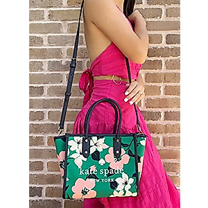 Kate Spade Ella Lily Blooms Small Top Zip Tote Crossbody Green Multi