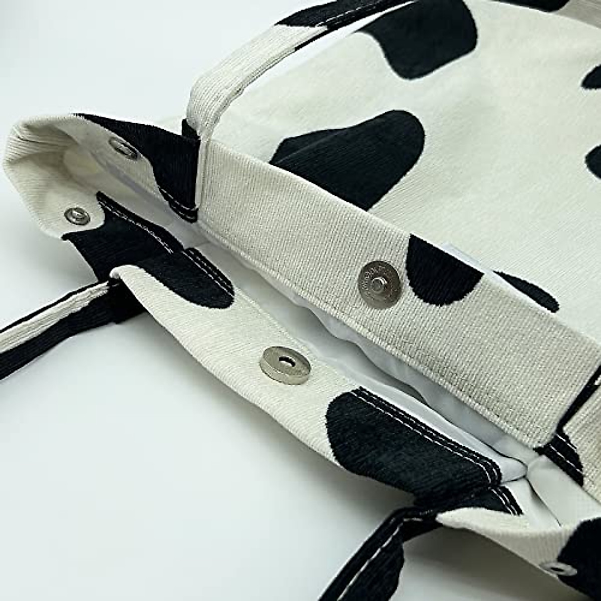 Tellumo Fashion Tote Bag for Women Girl Corduroy Shoulder Cord Purse with Inner Pocket (Cow Pattern)