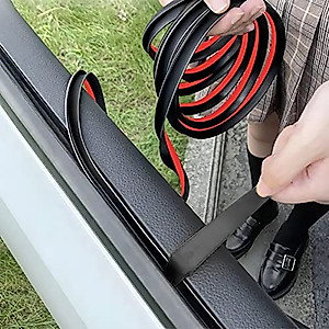 AUCELI Car Window Seal Strip, Windshield Weather Strip for Car, Automotive Waterproof Soundproof V-Shape Self Adhesive Trim Cover, Universal Vehicle Rubber Weatherstrip Draft Seal Strip