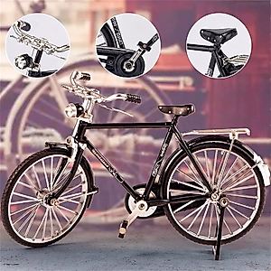 2023 DIY Bicycle Model Scale -【New Version】 Mini Retro Bicycle Finger Model Toy, 1:10 Simulation Alloy Retro Bike Model Collections Decoration, Creative Iron Art Tabletop Ornament Toys (Green)