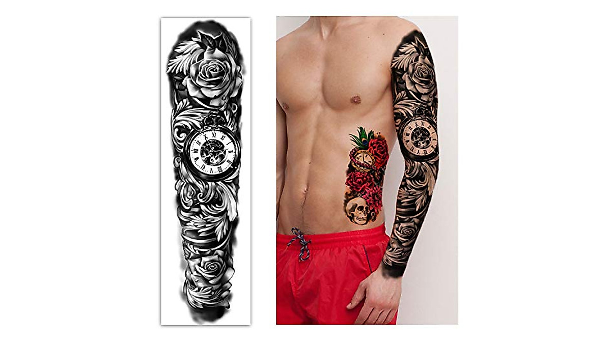 Extra Large Waterproof Temporary Tattoos for Full & Half Arm