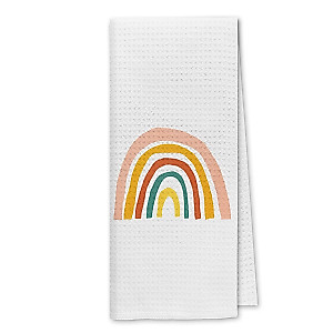 Dibor Boho Rainbow Colorful Kitchen Towels Dish Towels Dishcloth,Boho Nature Landscape Decorative Absorbent Drying Cloth Hand Towels Tea Towels for Bathroom Kitchen,Boho Lovers Girls Women Gifts(318)