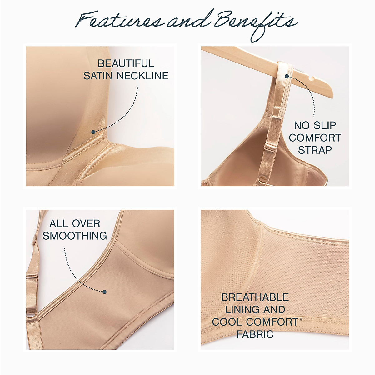 Playtex womens 18 Hour Silky Soft Smoothing Wireless Us4803, Available in Single and 2-pack Bras, Private Jet, 42DD US
