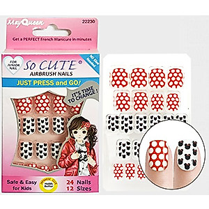 Beautia 3PACK 72Tips So Cute Junior Fake Nails, Sticker Nail for Kids (Pattern 2)