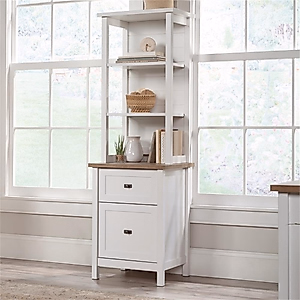 Sauder Cottage Road Engineered Wood Storage Tower in White Finish