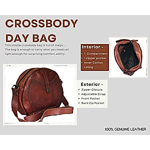 Madosh, Genuine Leather Women's Crossbody Semi-Circular Hobo Style Shoulder Bag