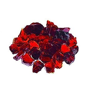 Ruby RED Premium Crushed Fire Glass Rock 10-Pound 1/2" - 3/4" inch - Tempered Glass for use in Fire Pit, Fire Place, Indoor & Outdoor Use