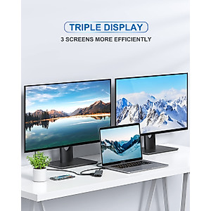 MacBook Pro Docking Station Dual Monitor MacBook Pro HDMI Adapter,9 in 1 USB C Adapters for MacBook Pro Air Mac HDMI Dock Dongle Dual USB C to Dual HDMI Ethernet 3USB SD/TF100W PD