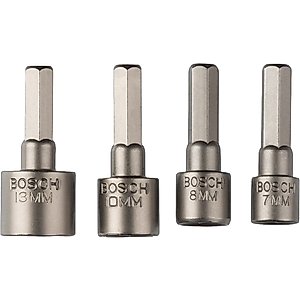 Bosch 2609255904 Socket Spanner Set with Hex Shank Arbor (4 Pieces)