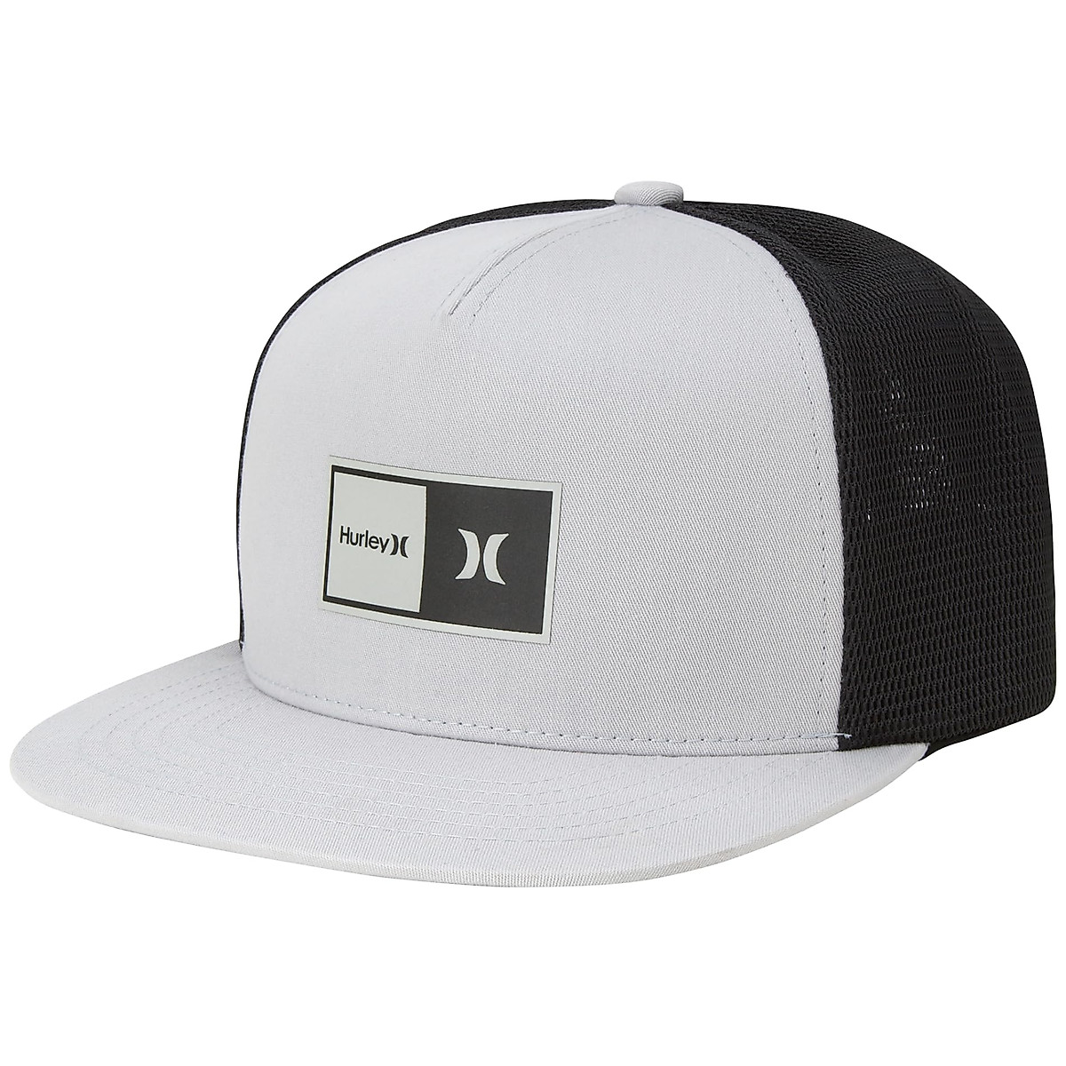 Hurley Mens Caps - Flat Brim Snapback Baseball Cap Standard Trucker Hats for Men, Size One Size, Wolf Grey