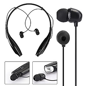 Cryfokt HV-800 NeckDown Hanging Neck Headphones HV-800 Headset for Smartphone Noise Reduction Music/Audio/Calls Neckband (Black)