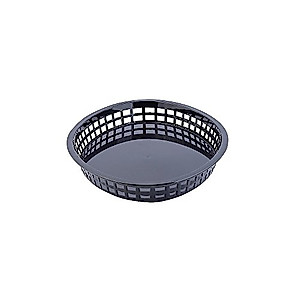 TableCraft 1086BK 12-3/4" Black Oval Texas Platter Basket (Pack of 12)