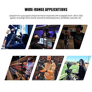 Hollyland Solidcom M1 Full Duplex Wireless Intercom System, Multi-Device Cascade Connection, Broadcast Communication for Business Event Concert Sports, 1 Base Station+8 Beltpacks