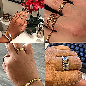 VNOX Roman Numeral Love Ring Wedding Band Engagement Promise Rings Set Valentine's Day Gift for Women Sister Wife