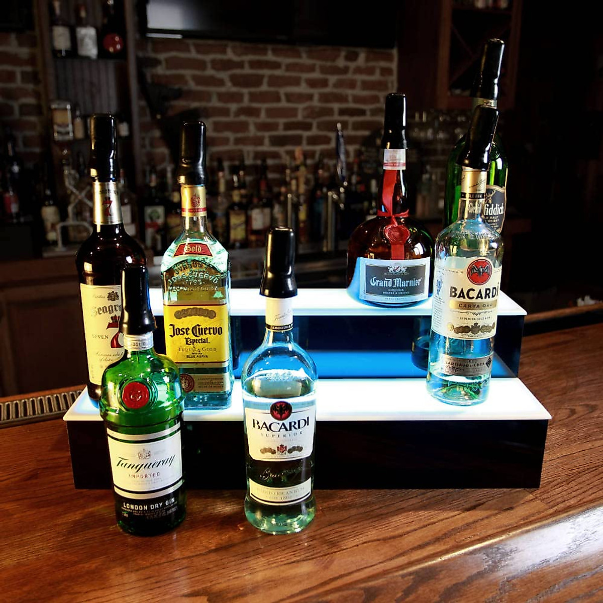 BARCONIC® LED Liquor Bottle Display Shelf - 2 Tier (Step) - 48"