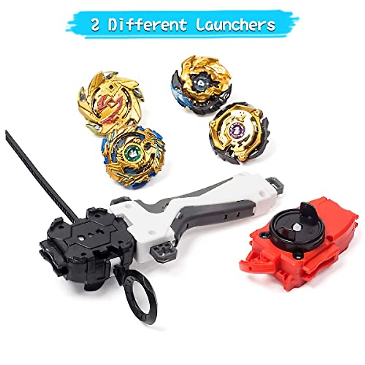 Ingooood Metal Master Fusion Gyro Toys for Kids, 4X High Performance Tops Attack Set with Launcher and Grip Starter Set and Arena