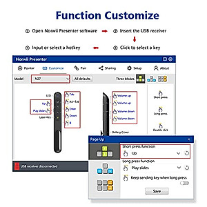 NORWII N27 Wireless Presenter | 330FT Range & Laser