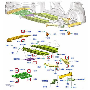 Rexka 10 Sets Engine Splash Shield Screws for Ford - T30 Torx Head Bolts and Grommets for Undertray Engine Fender Liner Deflector Grille for Ford Escape F-150 Edge Focus Fusion C-Max S-Max Lincoln