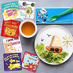 YTSQLER Lunch Box Notes for Kids, 120 Motivational Inspirational Lunch Notes Cards for Kids Girls Boys with Punny Reward Stickers, Thinking of You Cards Kids Lunch Accessories School Supplies