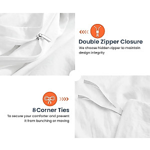 The OutNeT Steel Blue Solid Duvet Cover Set Queen 90"x90" Size Egyptian Cotton Luxury Soft & Breathable Comforter Cover with Hidden Zipper Closer & Corner Ties Durable and Fade Resistant