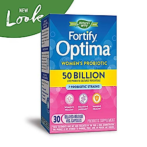 Nature's Way Fortify Optima Daily Probiotic for Women, 50 Billion Live Cultures, Digestive and Immune Health Support Supplement*, 30 Vegan Capsules