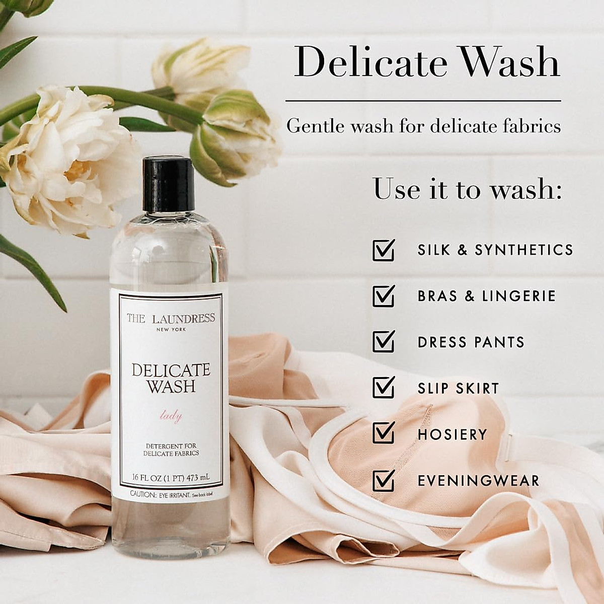 The Laundress Delicate Wash, Double Concentrated, Lady Scent, Detergent Delicate, Lingerie & Silk Detergent, Lingerie Wash, 16 Fl Oz