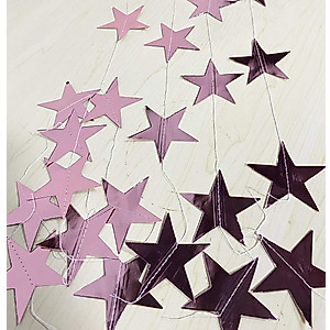 CareCheer Glitter Star Garland Banner Decoration, 130 Feet Bright Gold Star Hanging Bunting Banner Backdrop for Engagement Wedding Baby Shower Birthday Christmas Decor (Rose Gold)