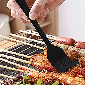 KUFUNG Silicon Basting Brushes, Heat Resistant Pastry Brushes, Spread Oil Butter Sauce Marinades for BBQ Grill Barbeque & Kitchen Baking, Cooking (M, Black)