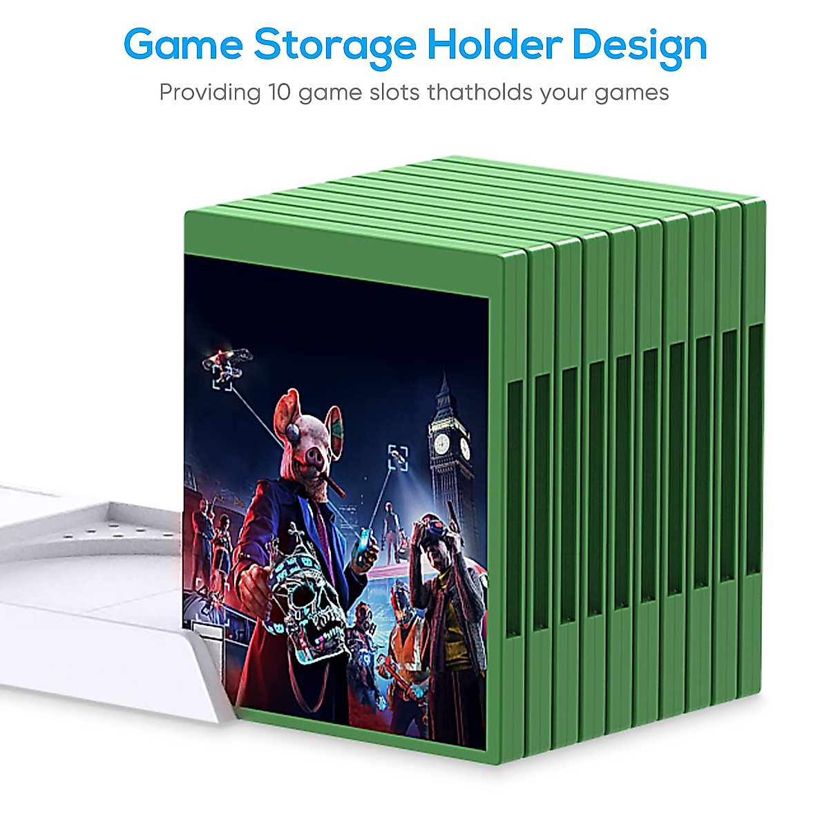 YUANHOT Vertical Cooling Stand Compatible with Xbox Series X, Charging Station Dock with 1400mAh Rechargeable Battery Pack and Dual Controller Charger Ports (NOT Compatible with Xbox One X/S), White