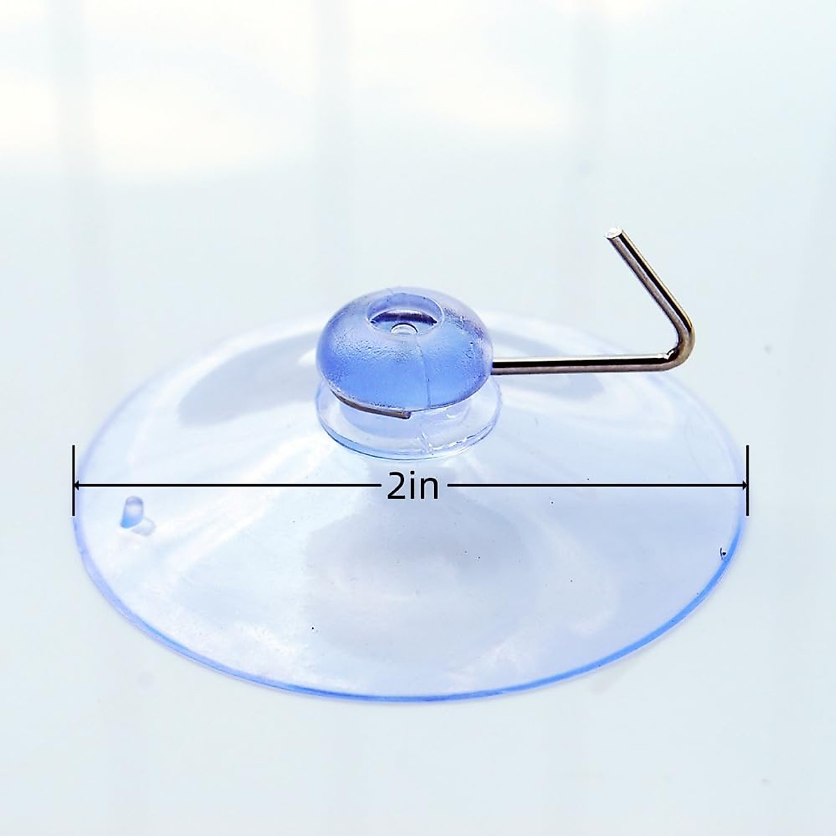 Hufopik Suction Cup Hooks 2 Inches Suction Cups with Hooks Suction Cup Hook for Window Glass Wall (8 Packs)