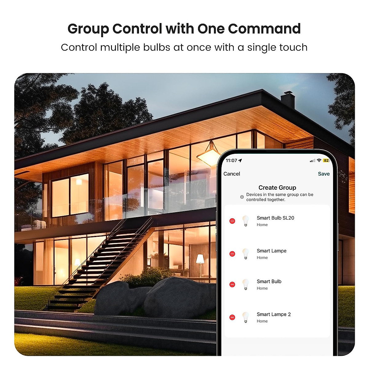 TREATLIFE Smart Light Bulbs, WiFi LED Light Bulb, Dimmable Smart Bulb Works with Alexa, Google Home, SmartThings, Warm White& Cool White(2700K-6500K), 2.4Ghz, 800LM, E26, A19, 9W, No Hub Required