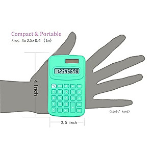 Basic Calculator Dual Power 8 Digit Silicone Button Desktop Calculator (4 Colors, Set of 8)
