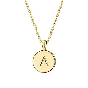 PAVOI 14K Yellow Gold Plated Letter Necklace for Women | Gold Initial Necklace | Letter A