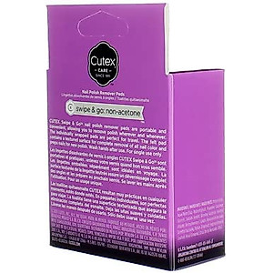 Cutex Care Swipe & Go Non-Acetone Nail Polish Remover Pads 10ct