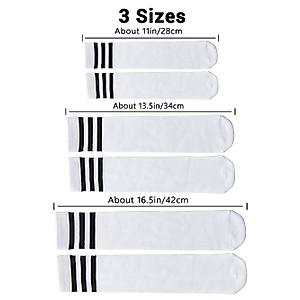 TOCONFFON Knee High Tube Socks for Boys, Girls, Baby, Toddler & Child 3 Pairs(Black Strips,13.5in/34cm(4-8Years))
