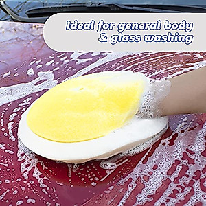 Scrub Daddy Car Wash Mitt - The Shmitt- Dual Textured for Interior and Exterior Cleaning, For Tires Rims Auto Body, 2 Count