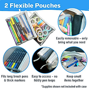 Journal Supplies Storage Case (Pink - Medium) - Custom Travel Organizer Holder for A5 Planner, Pens, Journal Supplies and Accessories (Case Only - Supplies Not Included)