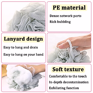 10 Pack Loofah Bath Sponge,Small Size Colorful Loofahs,Soft Exfoliating Shower Lufa,Mesh Bath and Shower Sponge for Kids and Adults