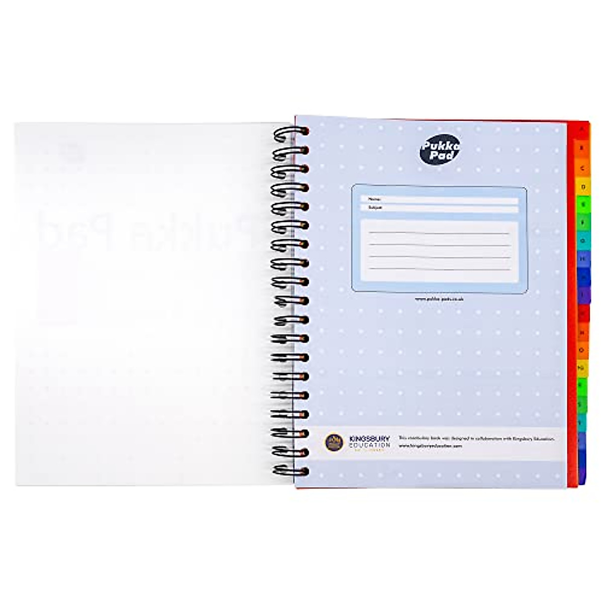 Pukka Pad B5 Vocabulary Book with 520 Word Capacity – Includes 20 Repositionable Alphabetised Dividers – Learn Synonyms, Antonyms, and Use in a Sentence – 100GSM